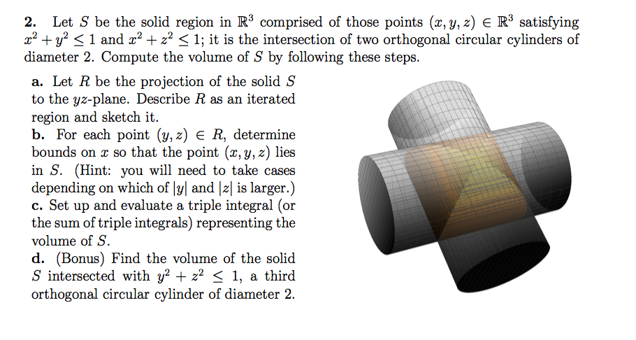 2. Let S be the solid region in R3 comprised of those | Chegg.com