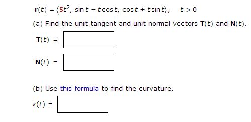 Solved Consider the following vector function. r(t) = 5t2, | Chegg.com