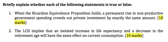 Solved Briefly explain whether each of the following | Chegg.com