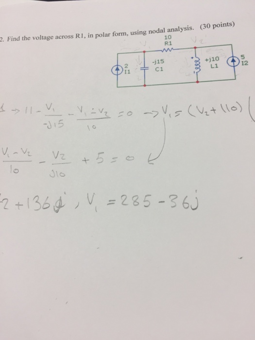 Solved Find the voltage across R1, in polar form, using | Chegg.com