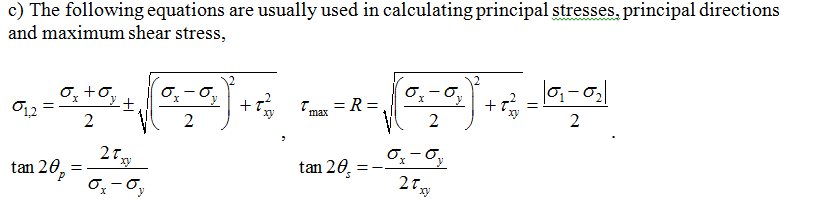 Solved c) The following equations are usually used in | Chegg.com