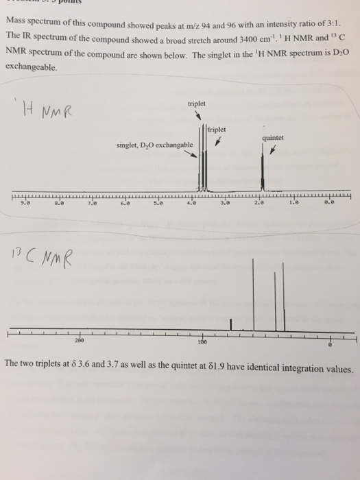 Solved They give us values for Mass Spectrometry and values | Chegg.com