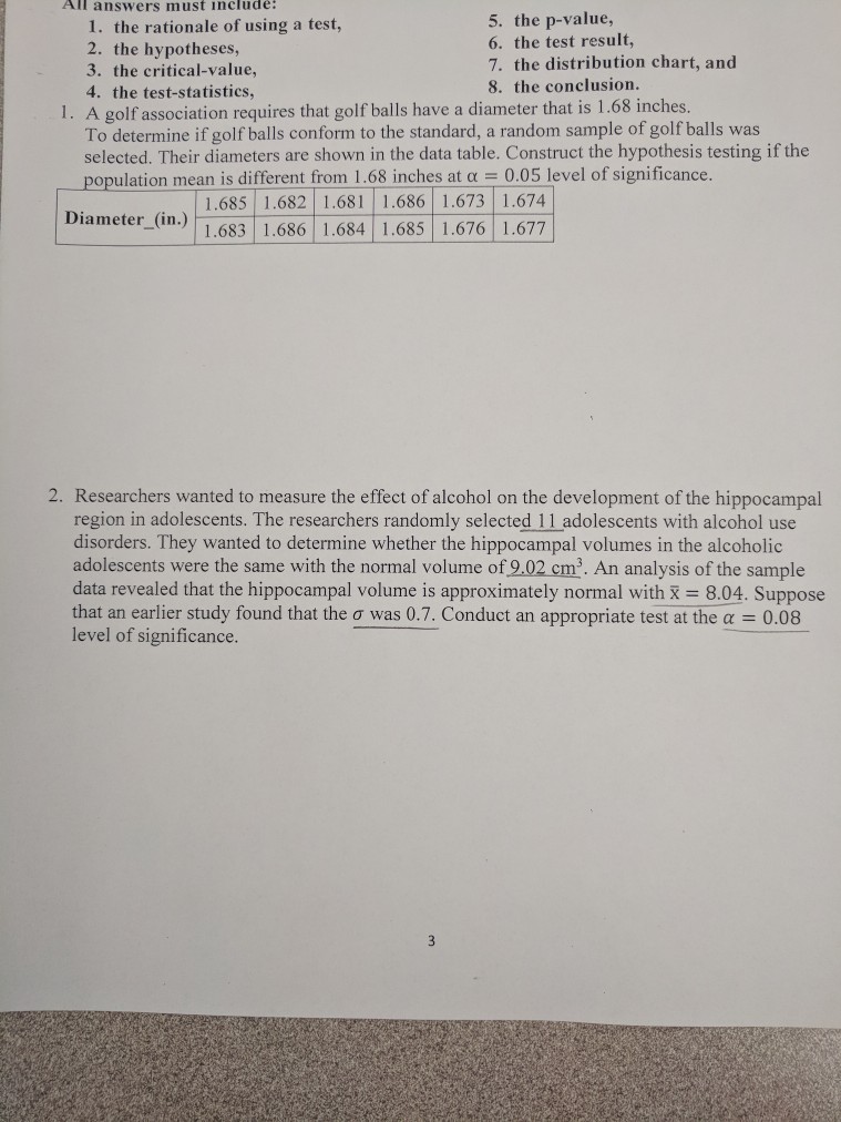 Solved All answers must include 1. the rationale of using a | Chegg.com