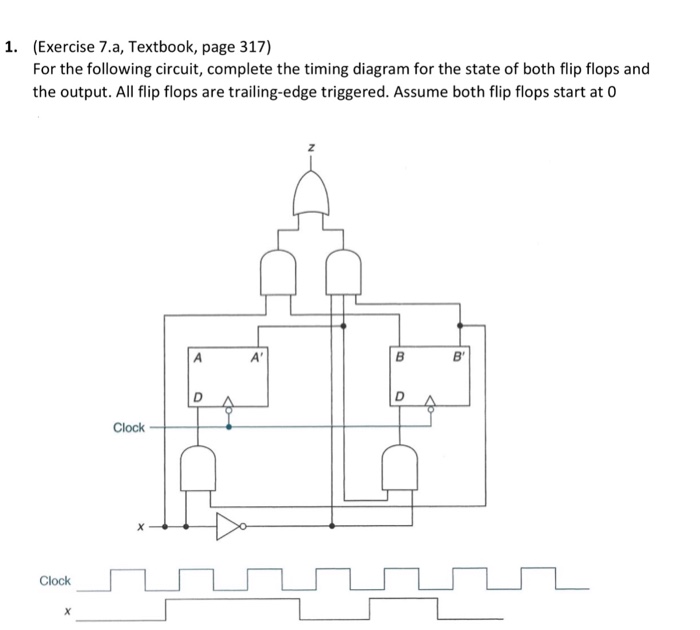 Solved For the following circuit, complete the timing | Chegg.com