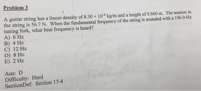 Solved A guitar string has a linear density of 8.30 multiply | Chegg.com