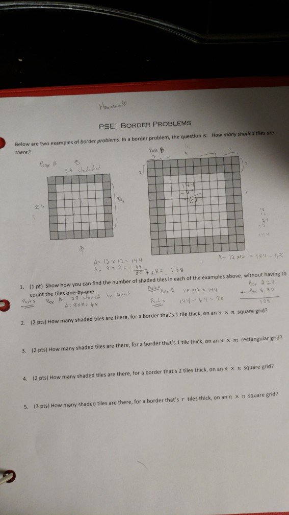 Solved PSE: BORDER PROBLEMS Below are two examples of border | Chegg.com