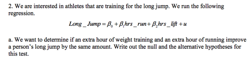 Solved 2. We are interested in athletes that are training | Chegg.com