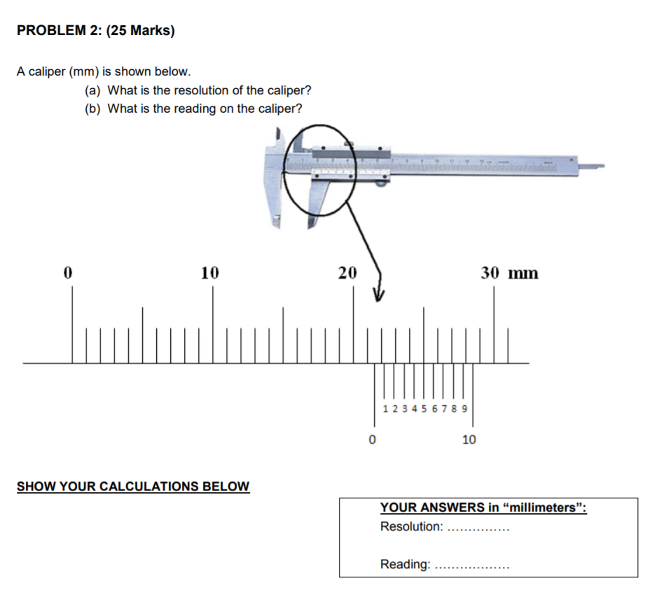 Solved PROBLEM 1: (25 Marks) A micrometer (inch) is shown | Chegg.com Solved PROBLEM 1: (25 Marks) A micrometer (inch) is shown | Chegg.com