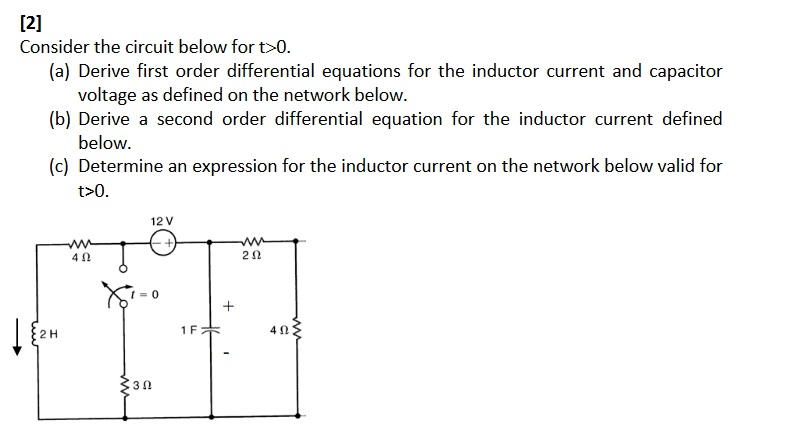 Solved Consider the circuit below for t > 0. (a) Derive | Chegg.com