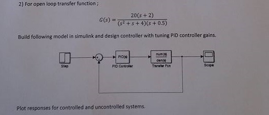 Solved For open loop transfer function; Build following | Chegg.com