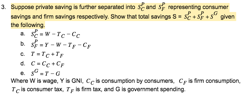 Solved Suppose private saving is further separated into s | Chegg.com