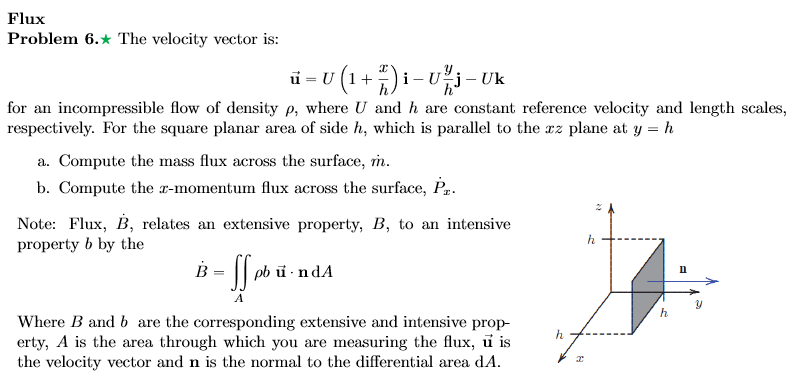 Solved Flux Problem 6* The velocity vector is: | Chegg.com