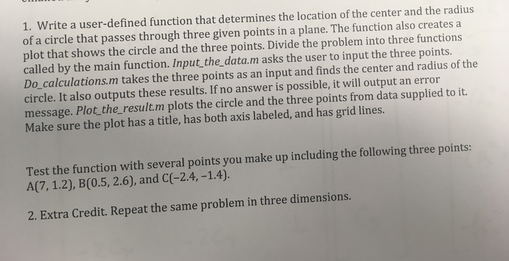 1. Write a user-defined function that determines the | Chegg.com