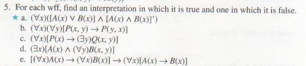 Solved For each wff, find an interpretation in which it is | Chegg.com