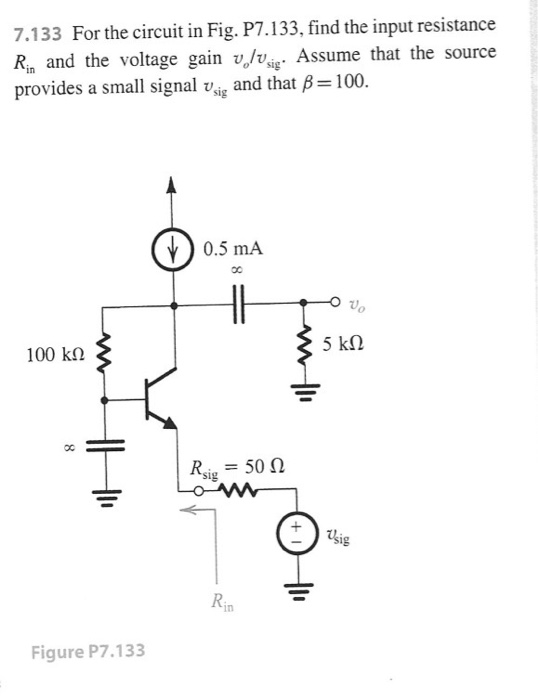 Solved For the circuit in Fig. P7.133. find the input | Chegg.com