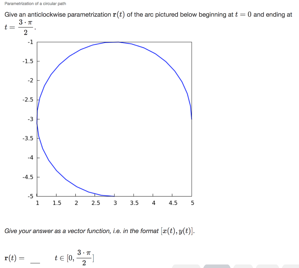 Solved Parametrization Of A Circular Path Give An 