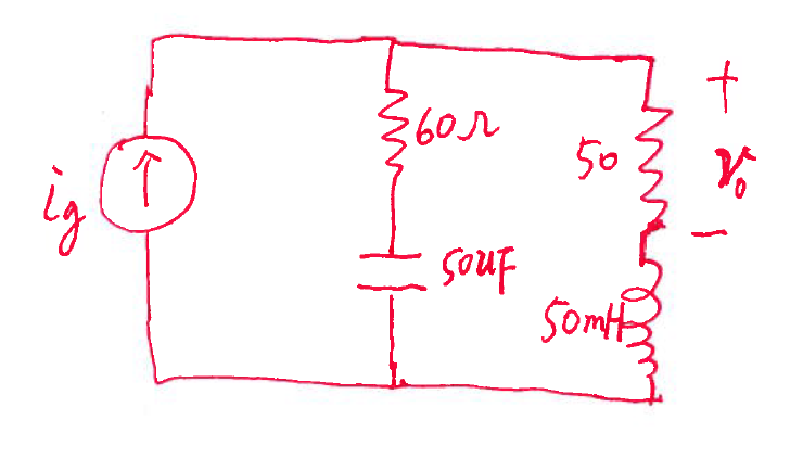 Solved The input current source in the circuit below is ig | Chegg.com
