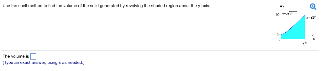 Solved Use the shell method to find the volume of the solid | Chegg.com