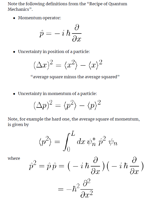 Solved Given The Infinite Square Well Normalized Wave