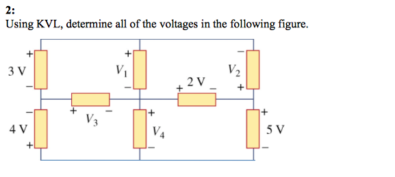 Solved Using KVL, determine all of the voltages in the | Chegg.com