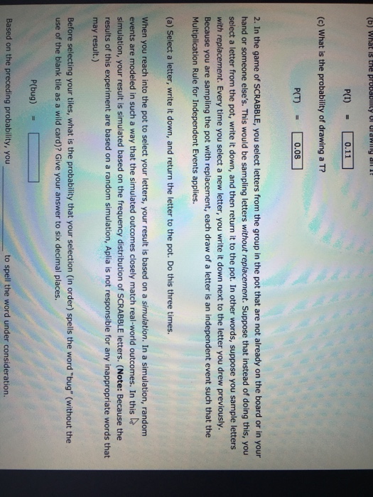 Solved SCRABBLE® is a word game in which two to four players | Chegg.com