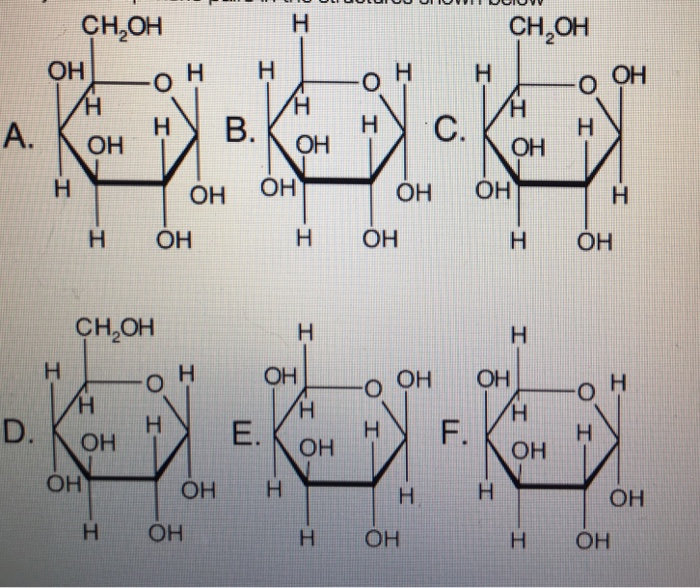 Solved Identify all of the epimeric pairs in the structures | Chegg.com