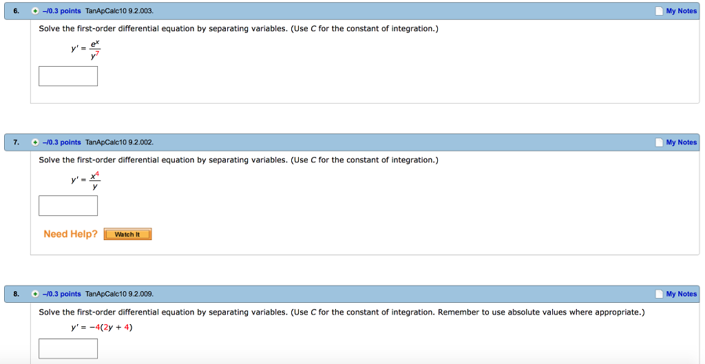 Solved Solve the first-order differential equation by | Chegg.com