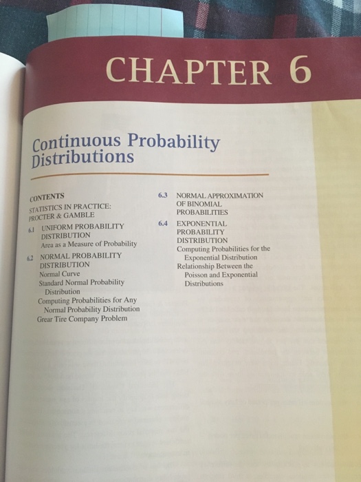 Solved CHAPTER 6 Probability Distributions CONTENTS 6.3 | Chegg.com