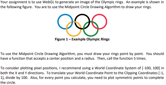 Your assignment is to use WebGL to generate an image | Chegg.com
