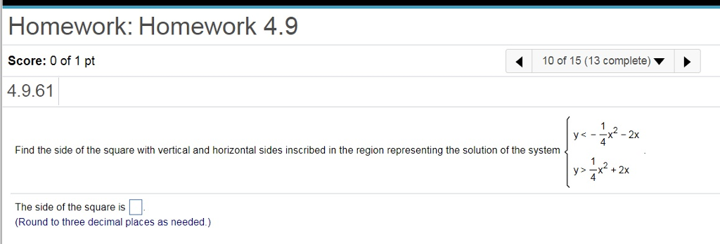 Solved Find the side of the square with vertical and | Chegg.com