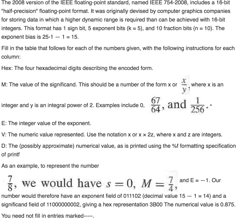 Solved The 2008 version of the IEEE floating-point standard, | Chegg.com