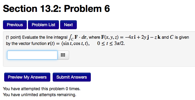 Solved Section 13.2: Problem 6 Previous Problem List Next (1 | Chegg.com