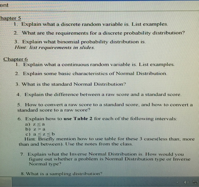 Solved Explain what a discrete random variable is. List | Chegg.com