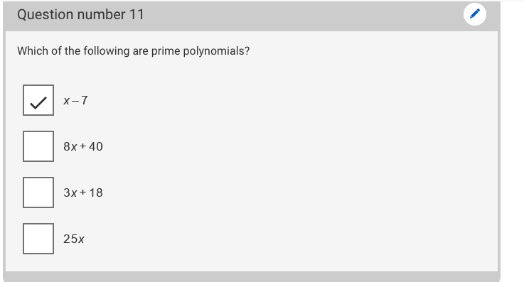 Solved Question number 11 Which of the following are prime | Chegg.com