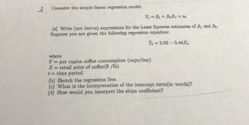Solved Consider the simple linear regression model: Y_i = | Chegg.com