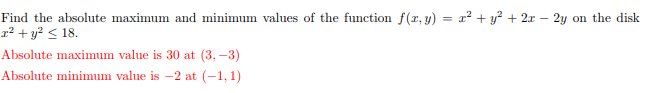 Solved Find the absolute maximum and minium values of the | Chegg.com