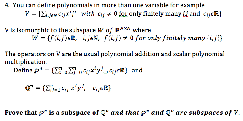 Solved You can define polynomials in more than one variable | Chegg.com
