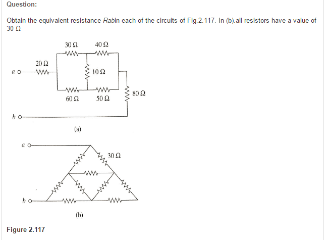 Solved Obtain the equivalent resistance Rabin each of the | Chegg.com