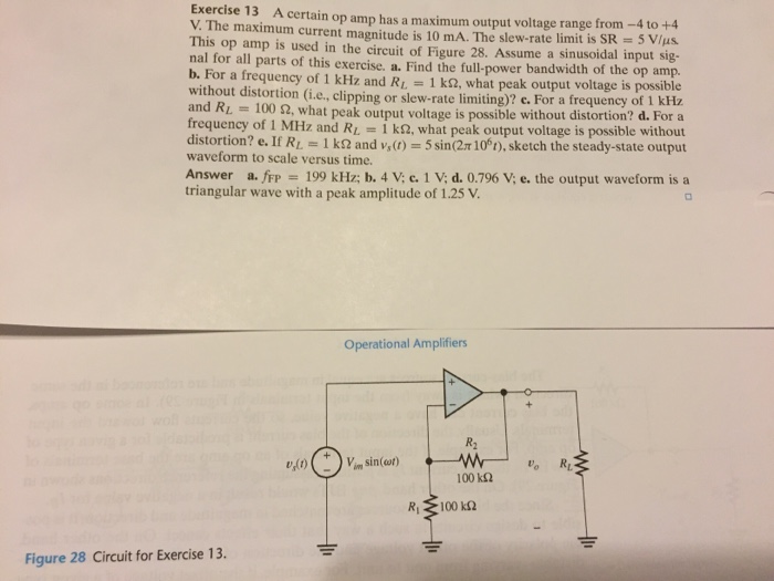 Solved A Certain Op Amp Has Maximum Output Voltage Range 6302
