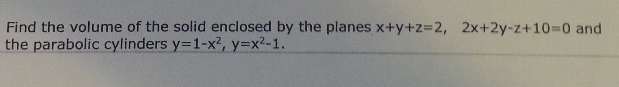 Solved Find the volume of the solid enclosed by the planes | Chegg.com