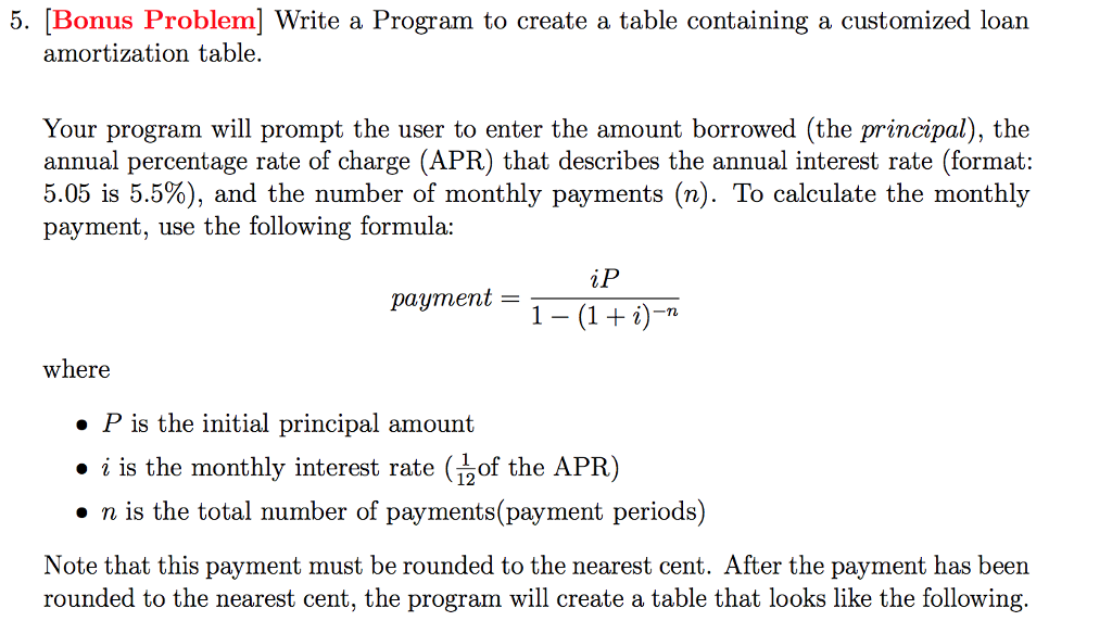 Solved 5. [Bonus Problem] Write a Program to create a table | Chegg.com