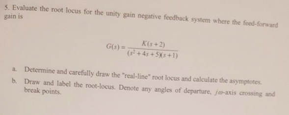 Solved Evaluate the root locus for the unity gain negative | Chegg.com
