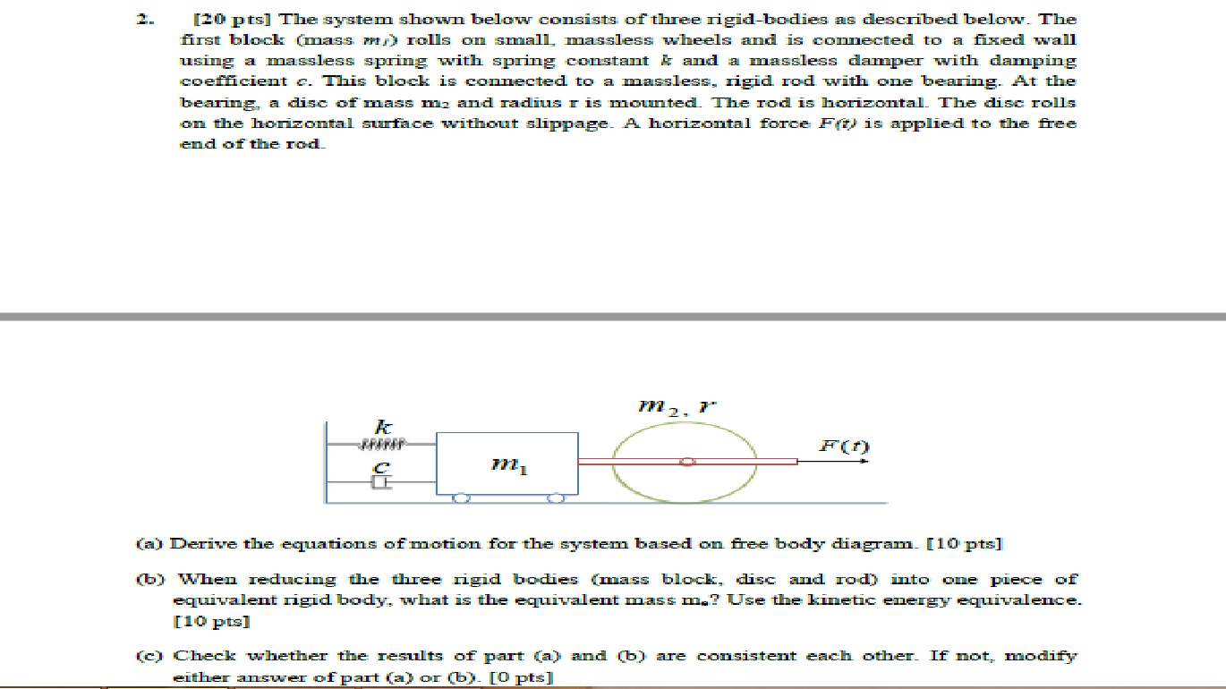 Solved The System Shown Below Consists Of Three Rigid Bodies