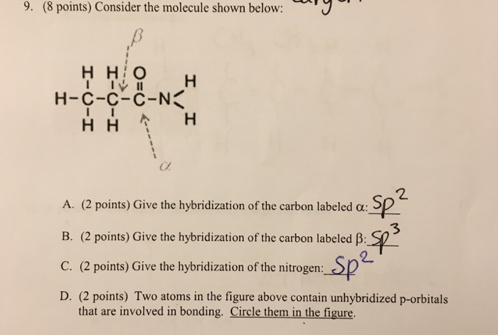 Solved Consider the molecule shown below: A. Give the | Chegg.com