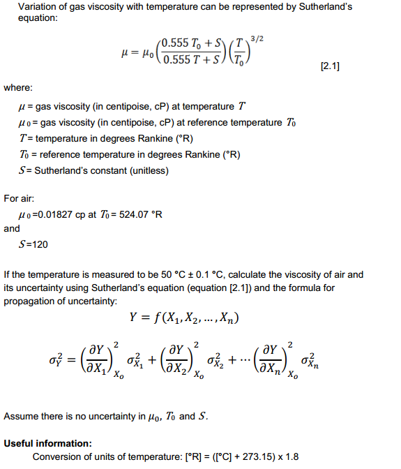 Solved Variation of gas viscosity with temperature can be | Chegg.com