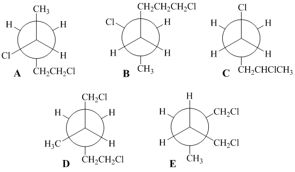 Solved CH3 H2CH2CH2C Cl Cl Cl A CH2CH2CI B CH, c CH2CHCICH3 | Chegg.com