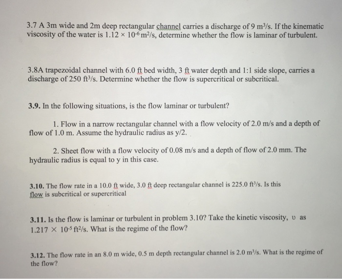 Solved A 3m wide and 2m deep rectangular channel carries a | Chegg.com
