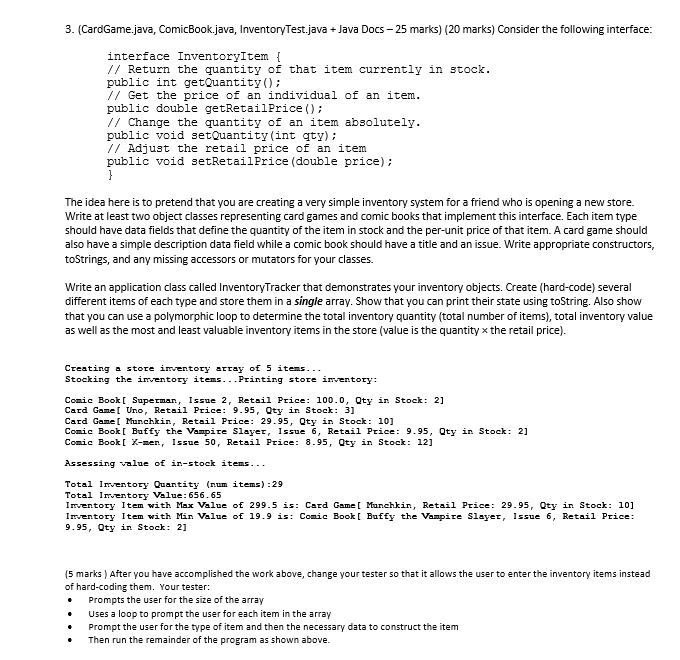 Solved Consider the following interface: interface | Chegg.com