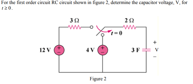 Solved For the first order circuit RC circuit shown in | Chegg.com