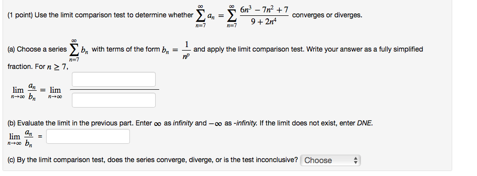 Solved Use The Limit Comparison Test To Determine Whether